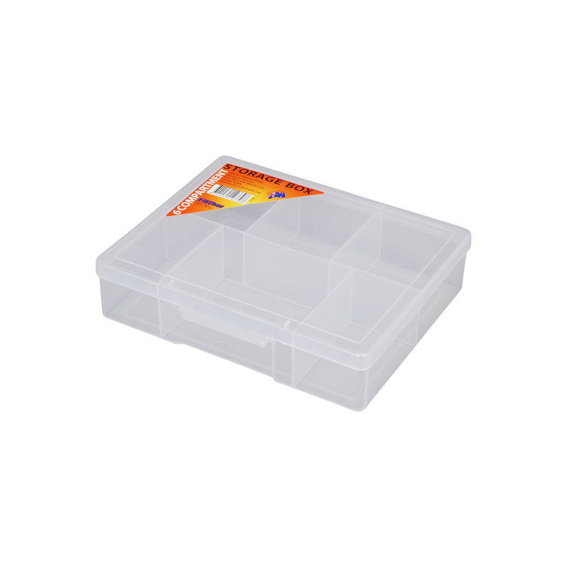 Fischer Clear Compartment Boxes (6 Compartment) 195x155x46mm