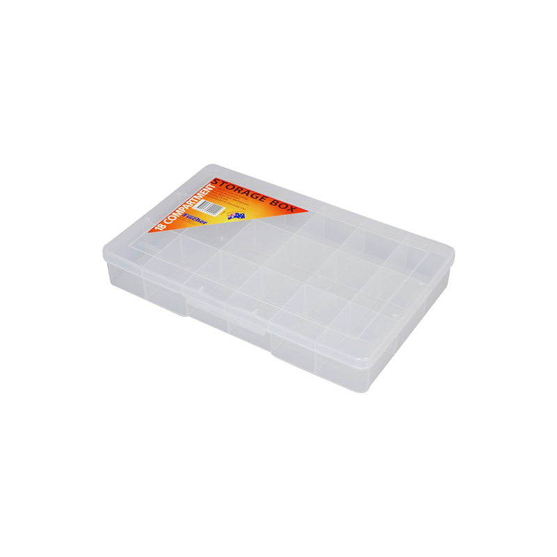 Fischer Clear Compartment Boxes (18 Compartment) 300x195x46mm 1PC