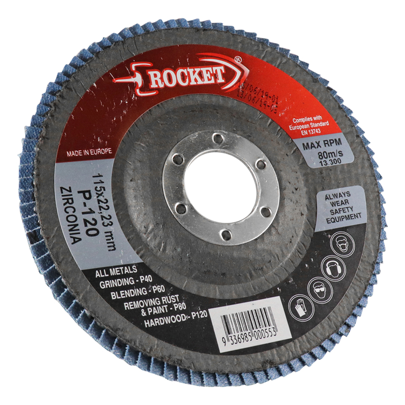 Rocket 100mm Flap Discs 120 Grit Suits Angle Grinder 10PCS