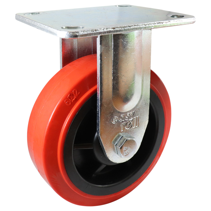 Easyroll 150mm Urethane Fixed Plate Mount Castors J3 Series 410kg 1PC
