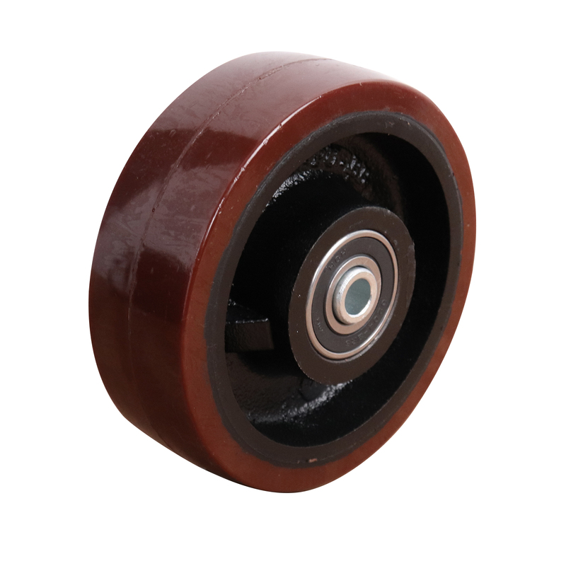 150MM RED URETHANE ON CAST IRON WHEEL PRECISION BEARING 1 PC