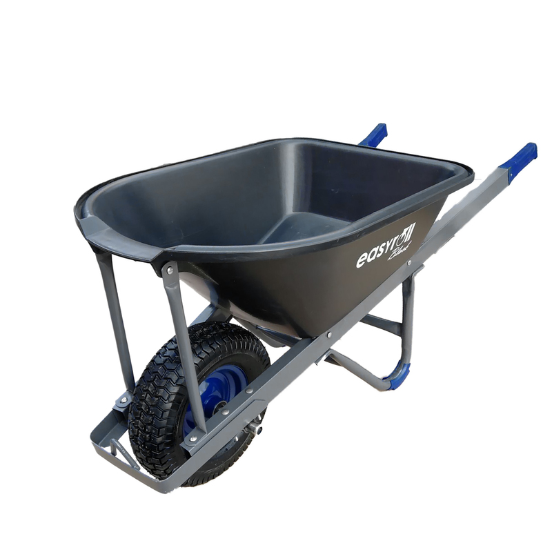 EASYROLL WHEELBARROW DARK GREY POLY TRAY 4X8" 100L